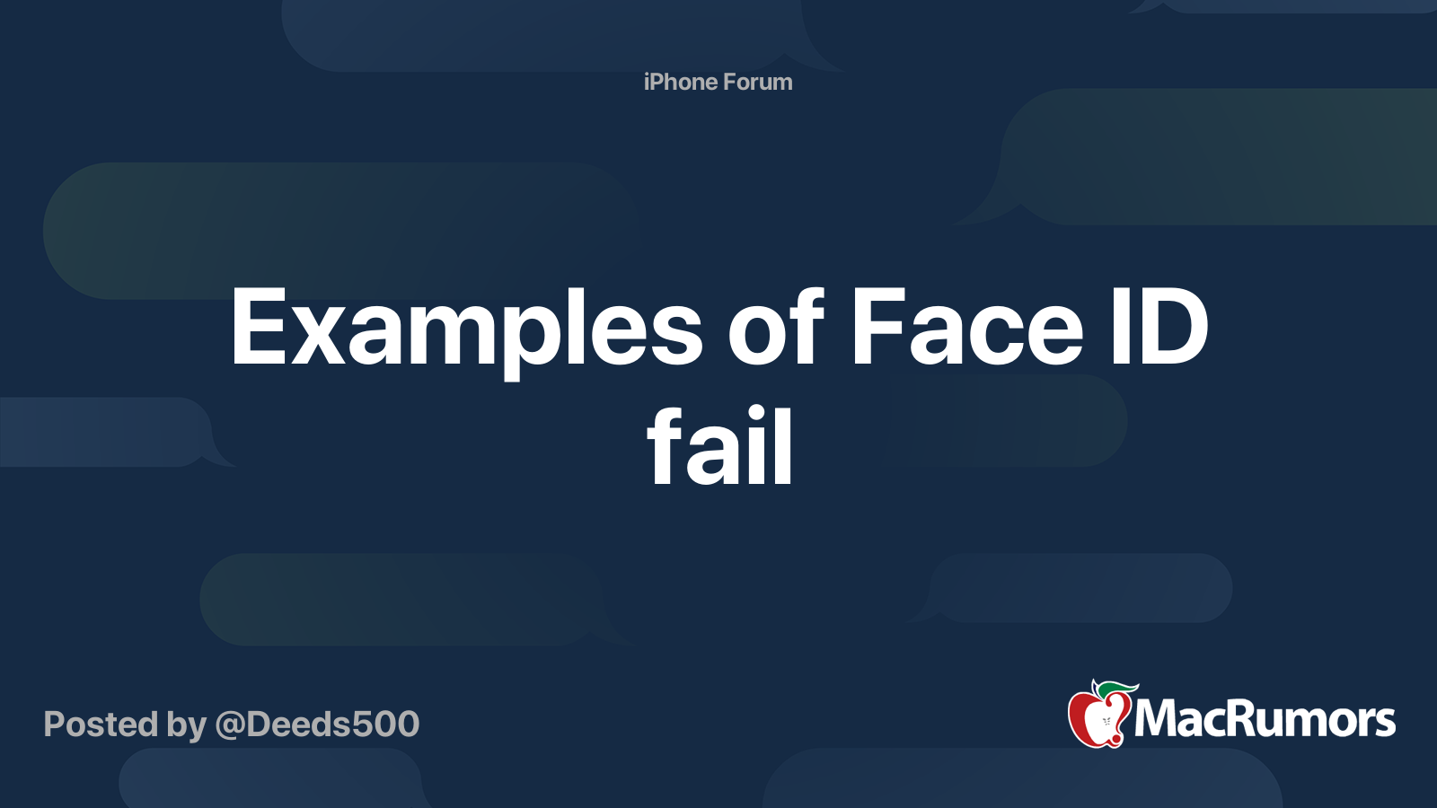 Examples of Face ID fail | MacRumors Forums