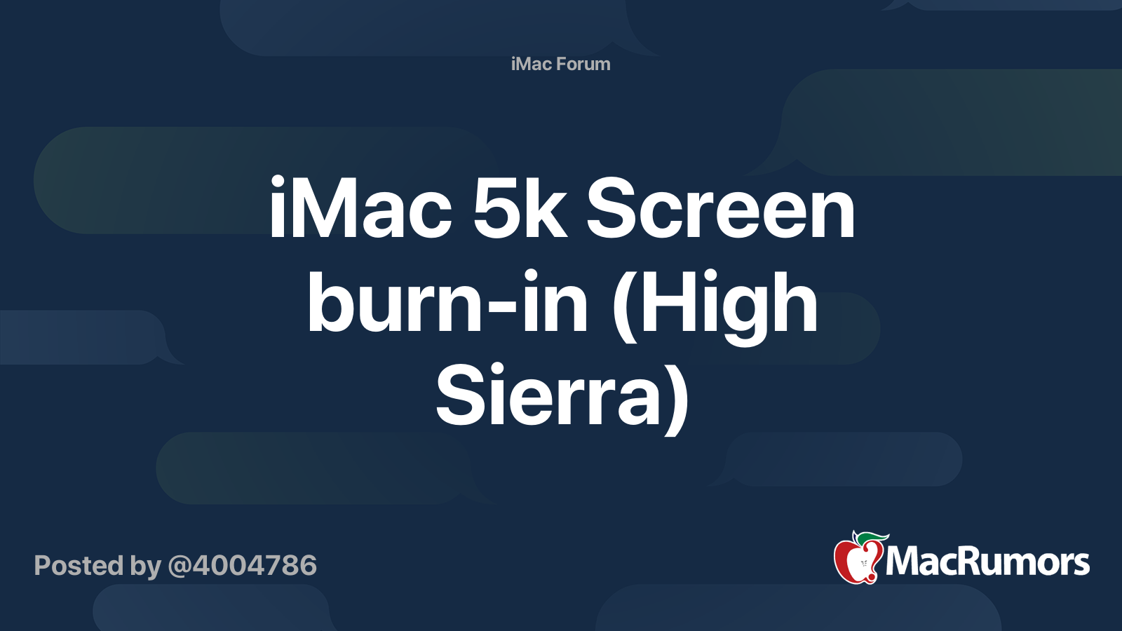 iMac 5k Screen burn-in (High Sierra) | MacRumors Forums