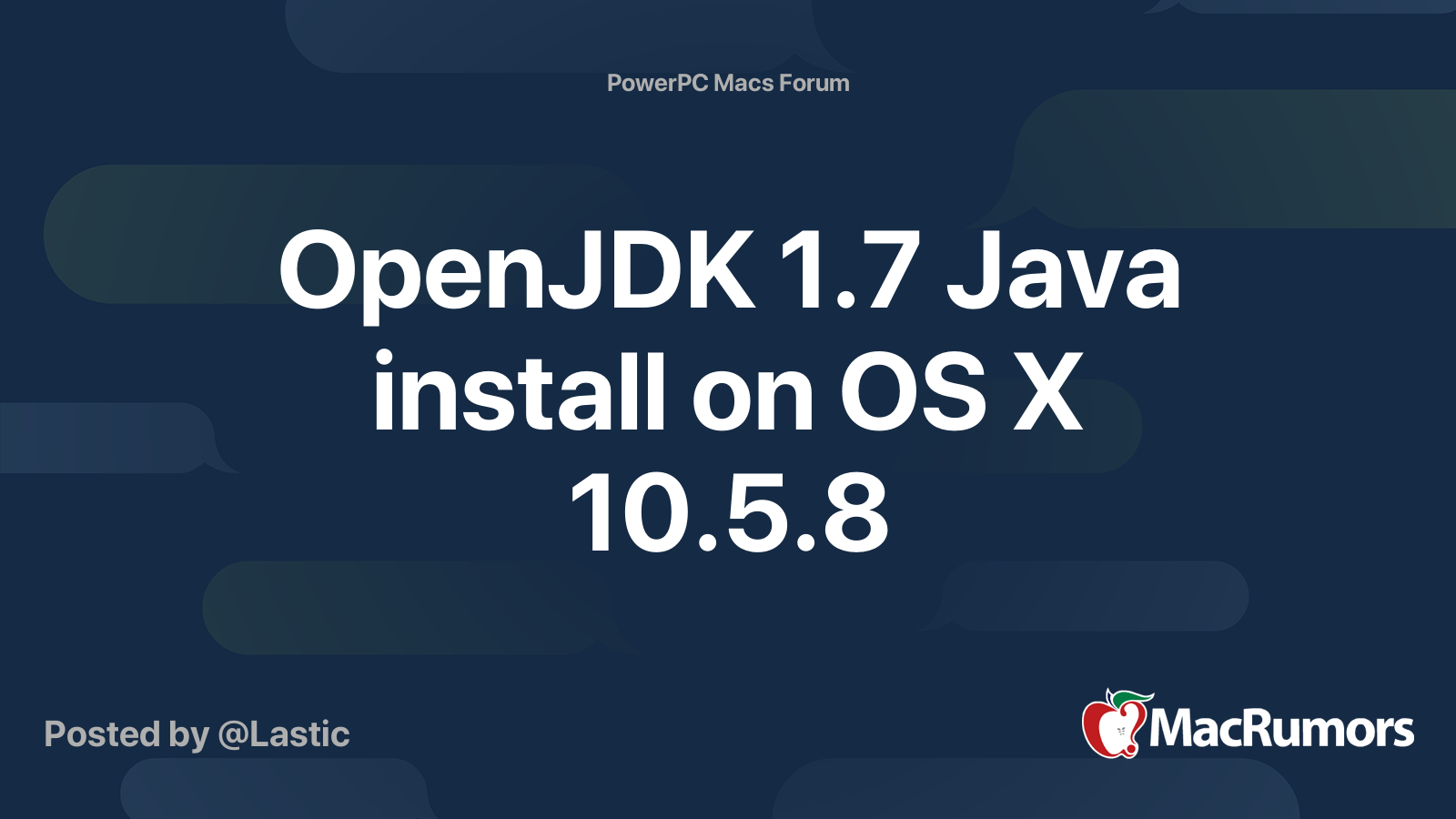 OpenJDK 1.7 Java install on OS X 10.5.8 | MacRumors Forums