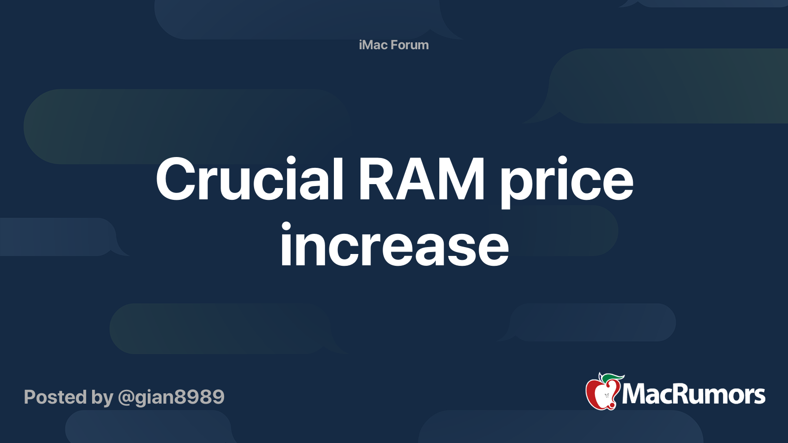 Crucial RAM price increase | MacRumors Forums