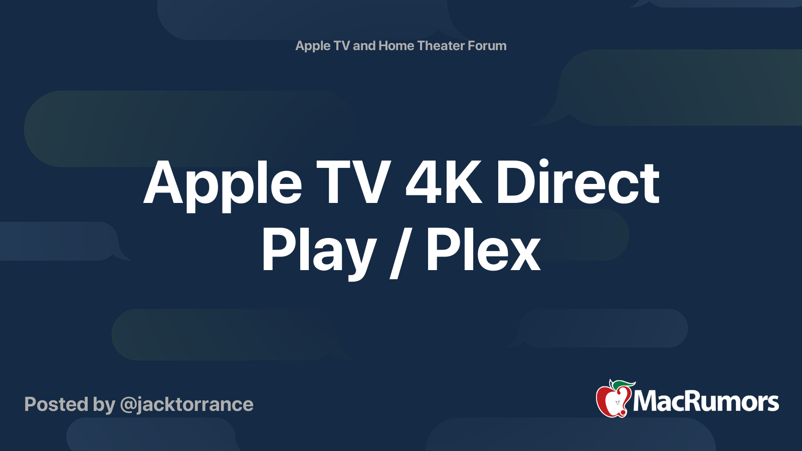 Apple TV 4K Direct Play / Plex | MacRumors Forums