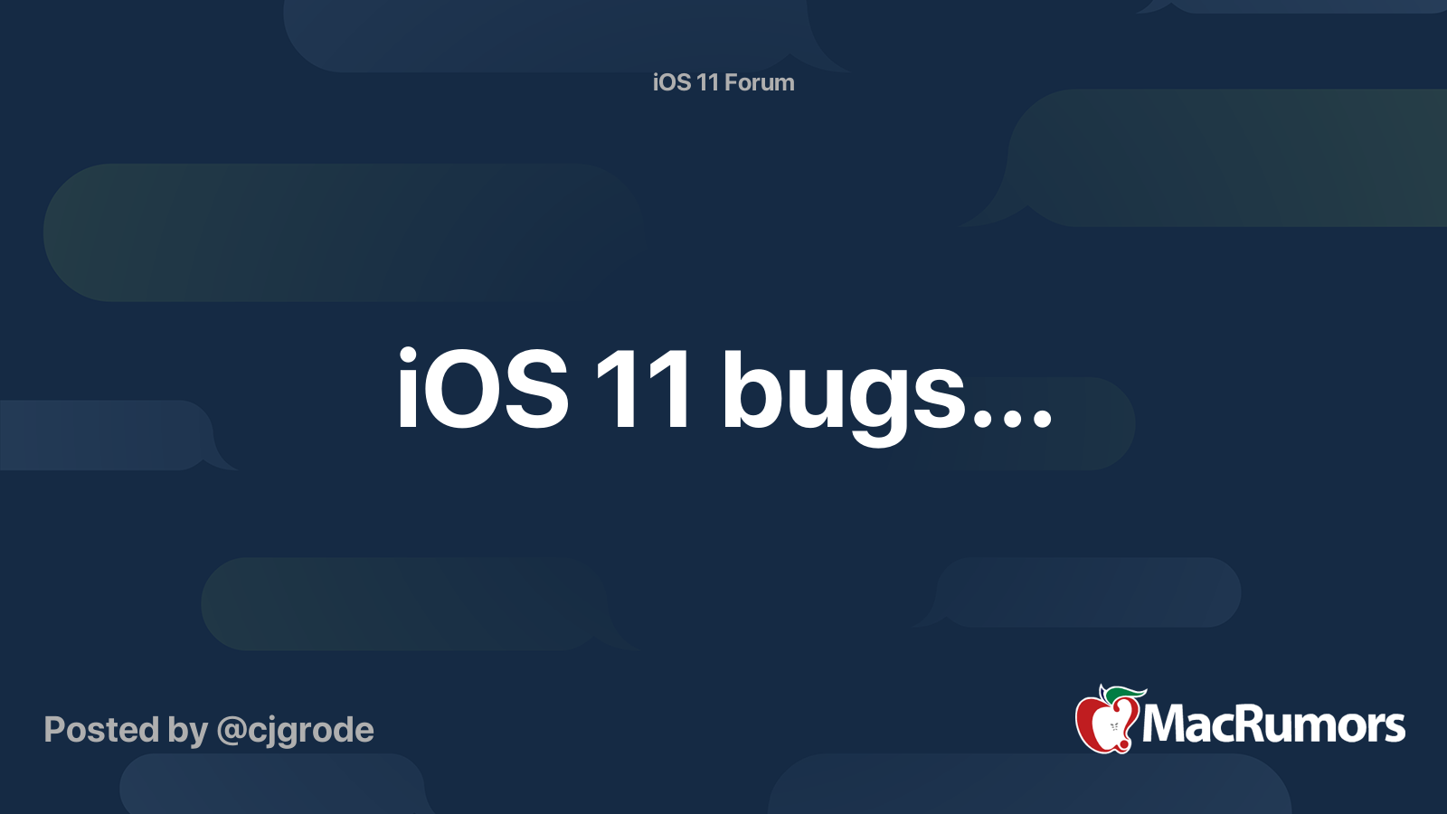 iOS 11 bugs... | MacRumors Forums