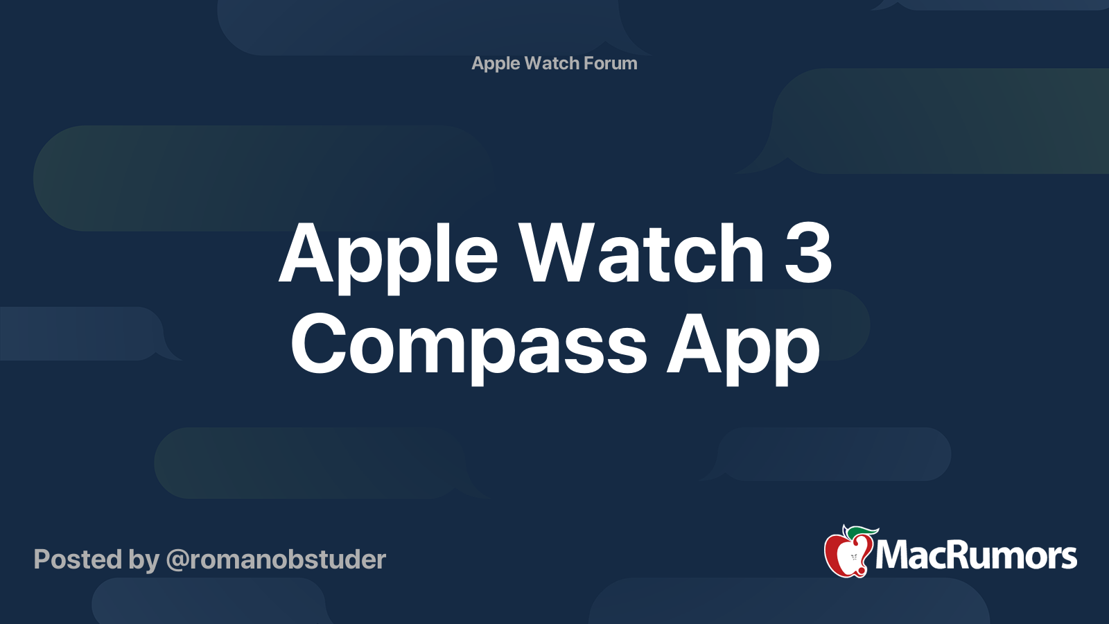 Apple Watch 3 Compass App | MacRumors Forums