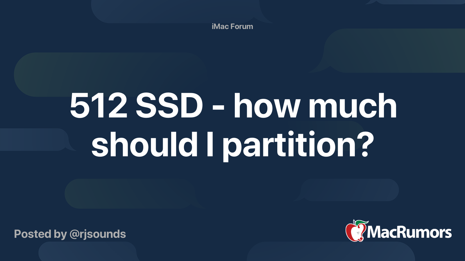 512 SSD - how much should I partition? | MacRumors Forums