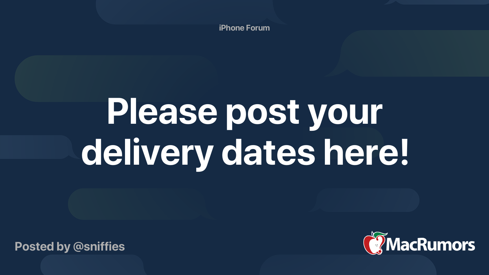 Please post your delivery dates here! | MacRumors Forums