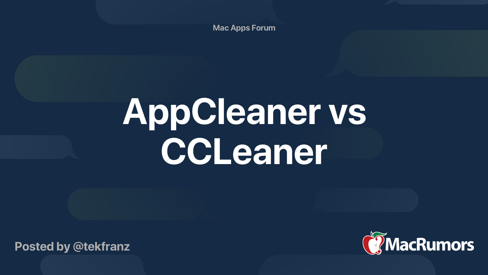 AppCleaner vs CCLeaner | MacRumors Forums