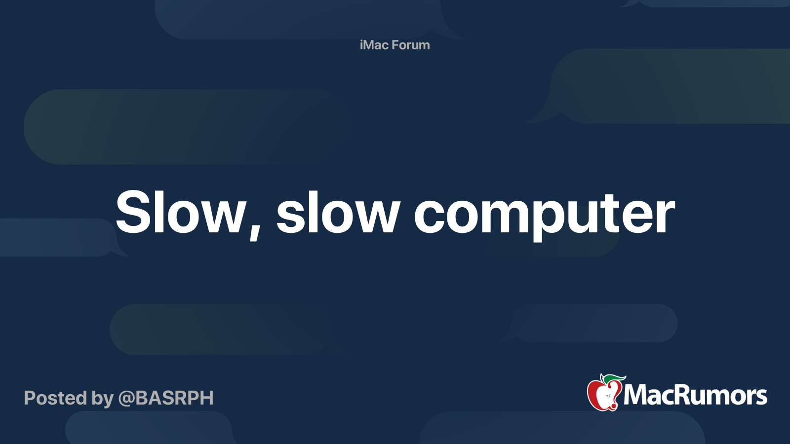 Slow, slow computer | MacRumors Forums