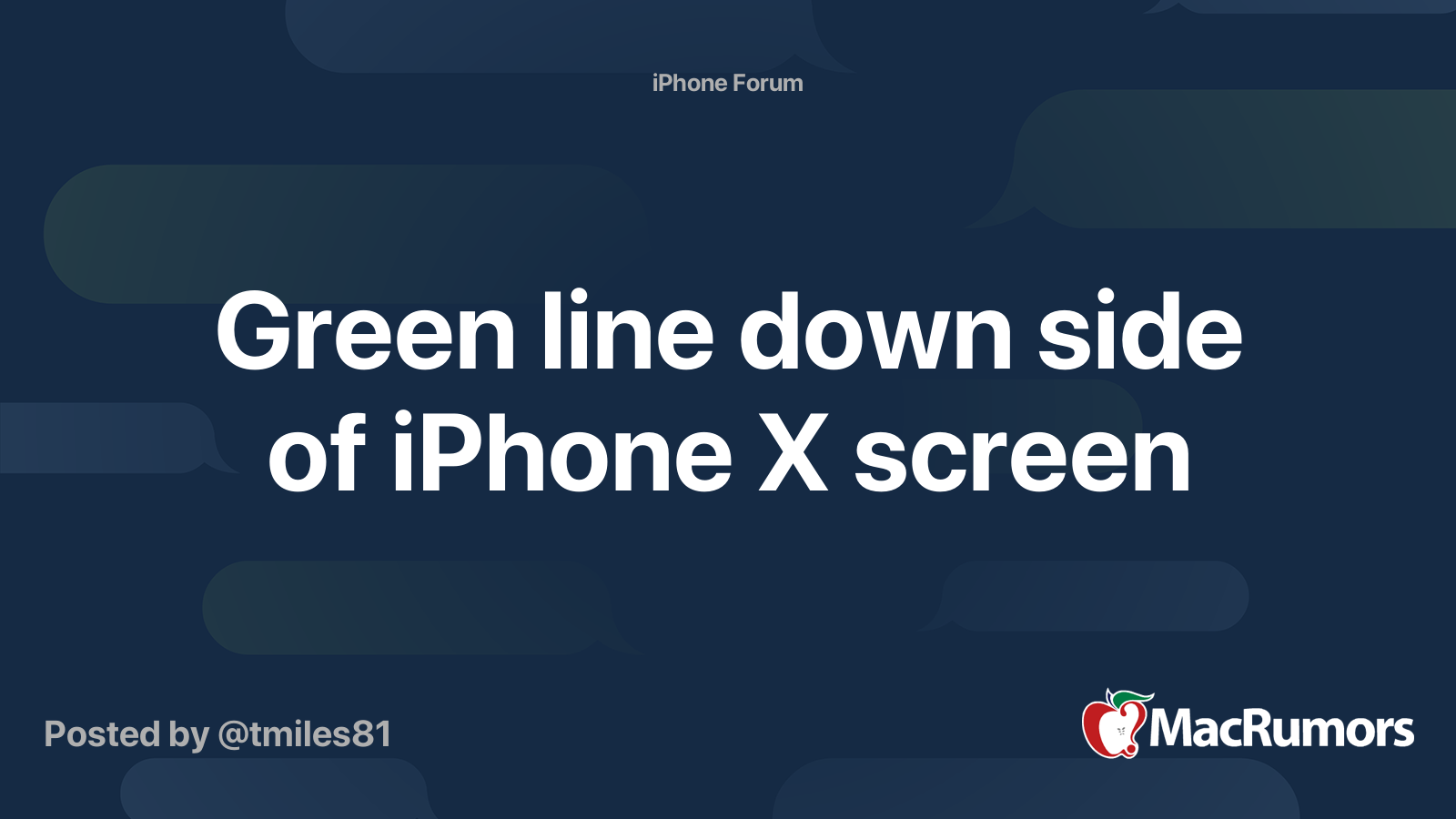 Green line down side of iPhone X screen | Page 2 | MacRumors Forums