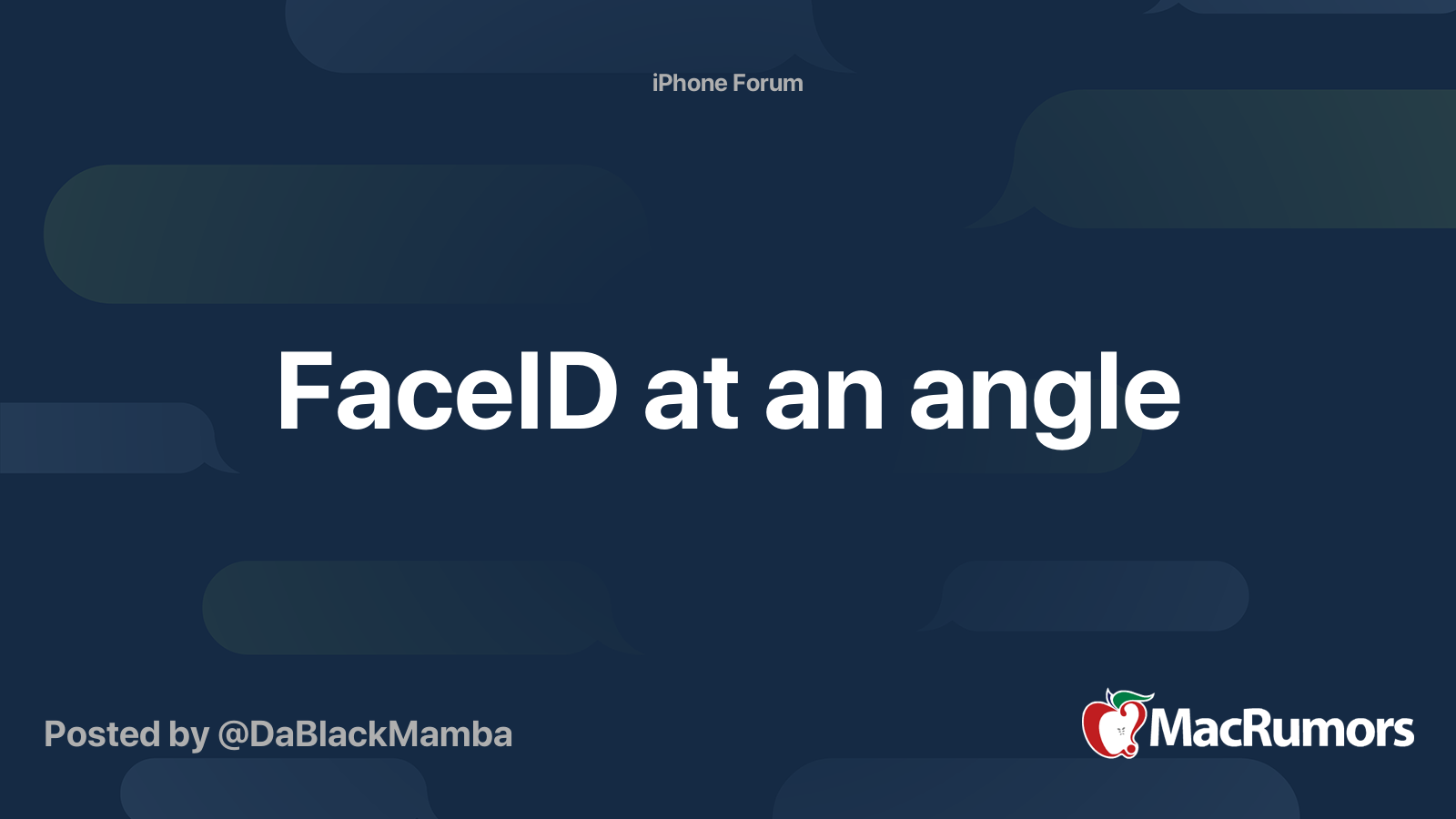 FaceID at an angle | MacRumors Forums