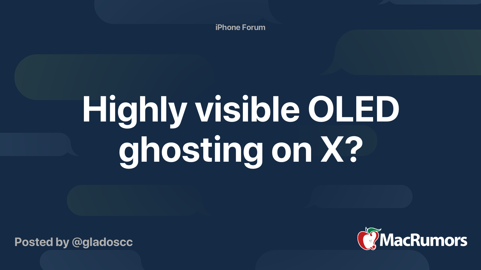 Highly visible OLED ghosting on X? | MacRumors Forums