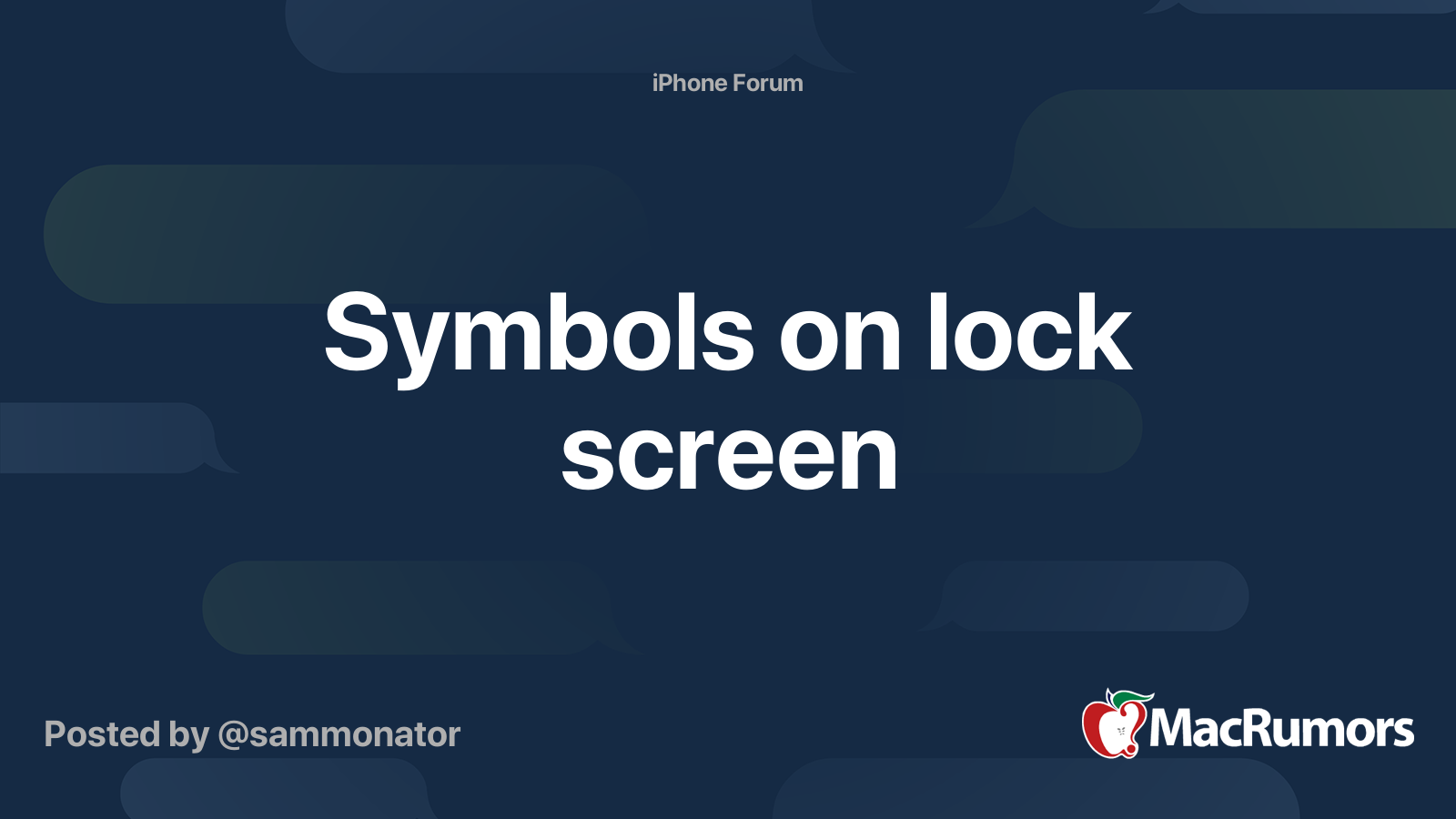 Symbols on lock screen | MacRumors Forums