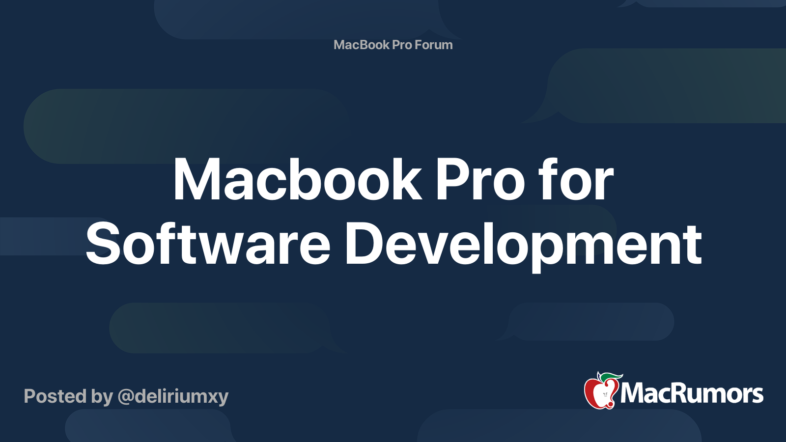 Macbook Pro for Software Development | MacRumors Forums