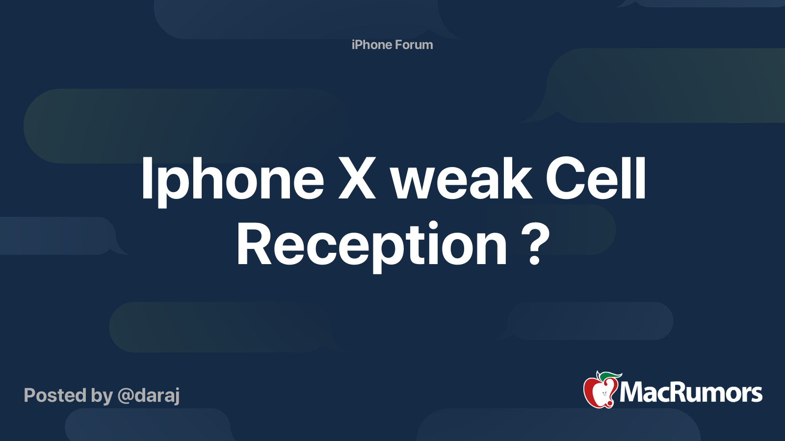 Iphone X weak Cell Reception ? | MacRumors Forums