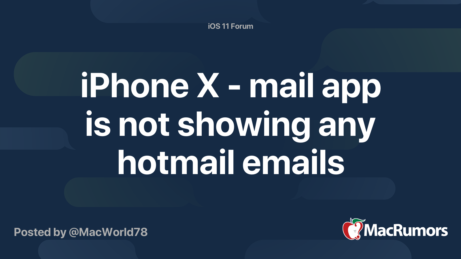 iPhone X - mail app is not showing any hotmail emails | MacRumors Forums