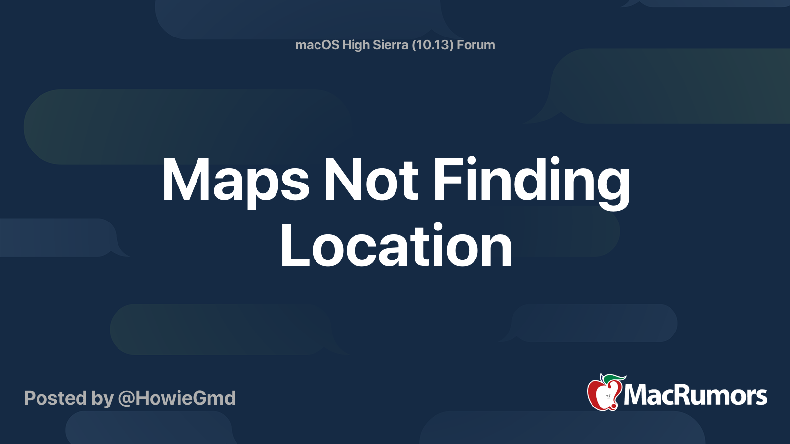 Maps Not Finding Location | MacRumors Forums