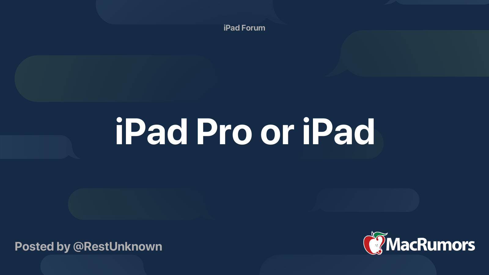 iPad Pro or iPad | MacRumors Forums