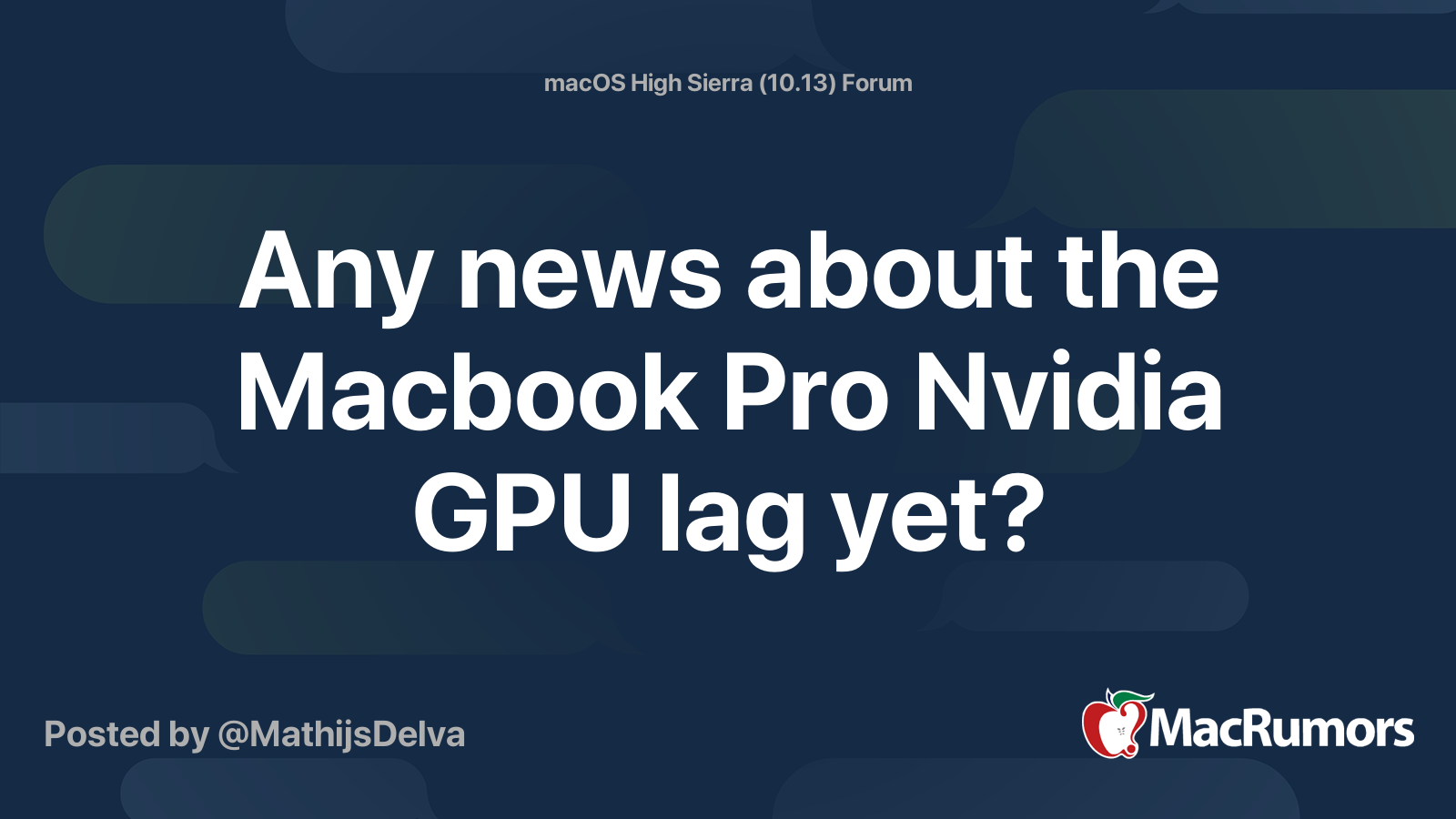 Any news about the Macbook Pro Nvidia GPU lag yet? | Page 7 | MacRumors ...