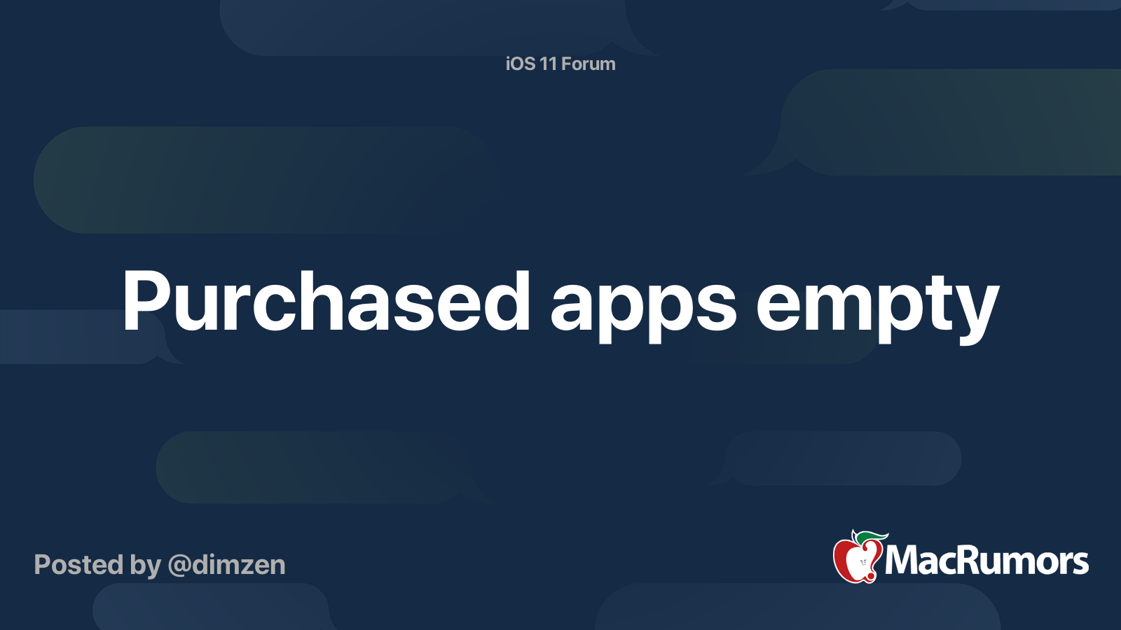 Purchased apps empty | MacRumors Forums