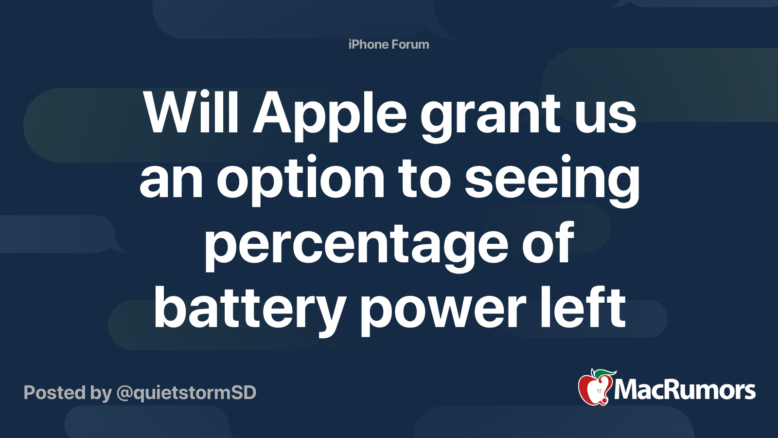 Will Apple grant us an option to seeing percentage of battery power ...