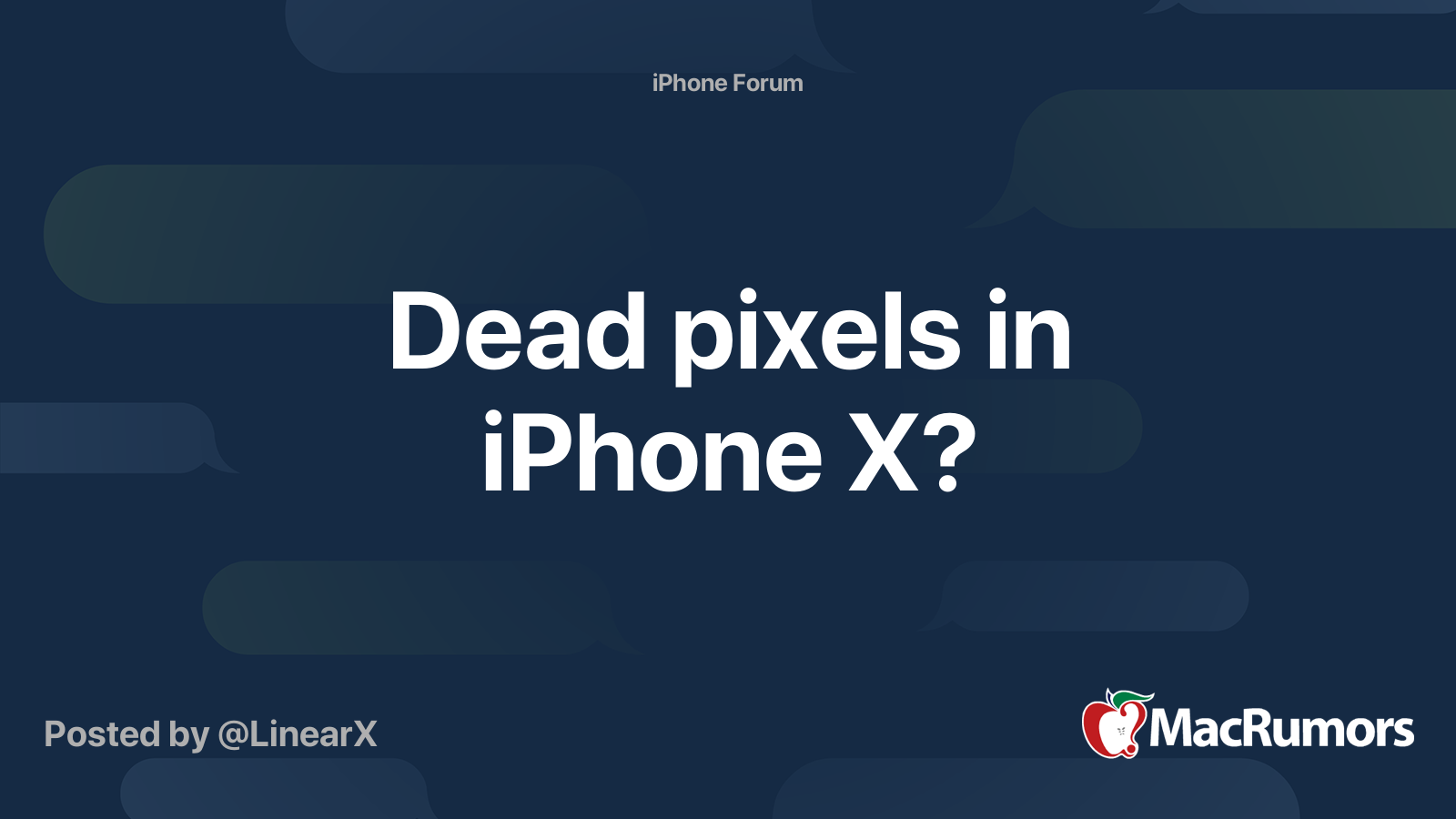 Dead pixels in iPhone X? | MacRumors Forums