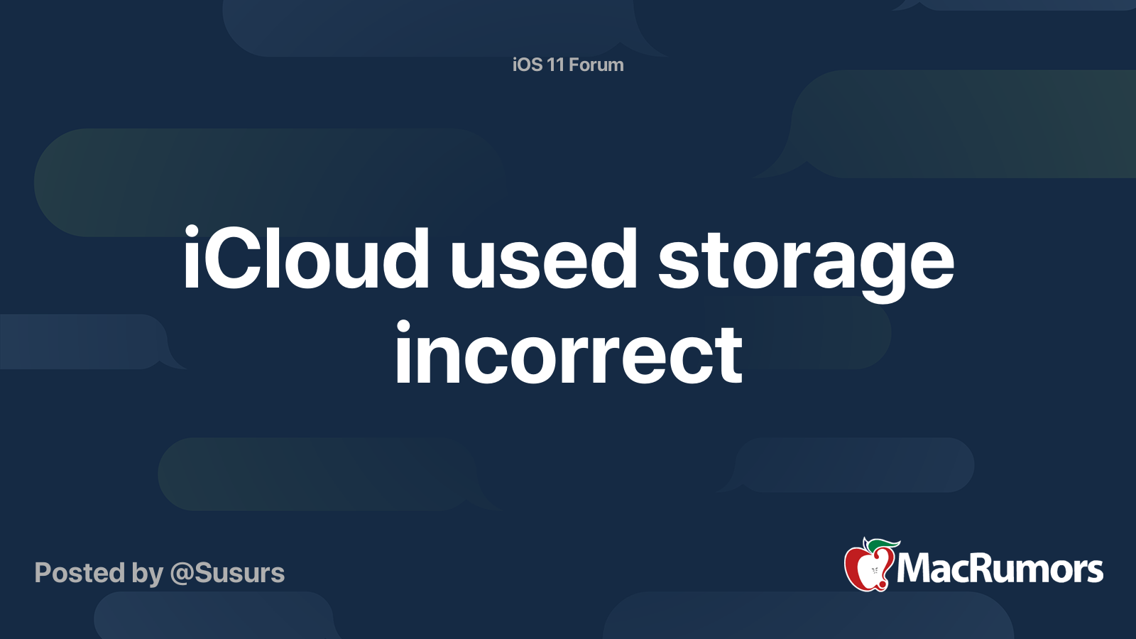 iCloud used storage incorrect | MacRumors Forums