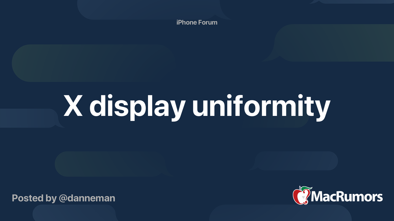 X display uniformity | MacRumors Forums