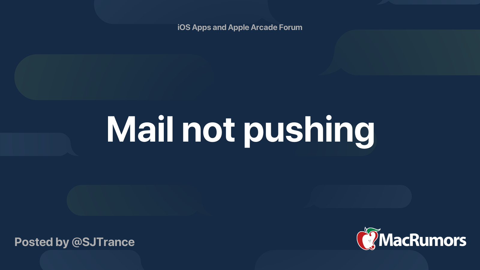 Mail not pushing | MacRumors Forums