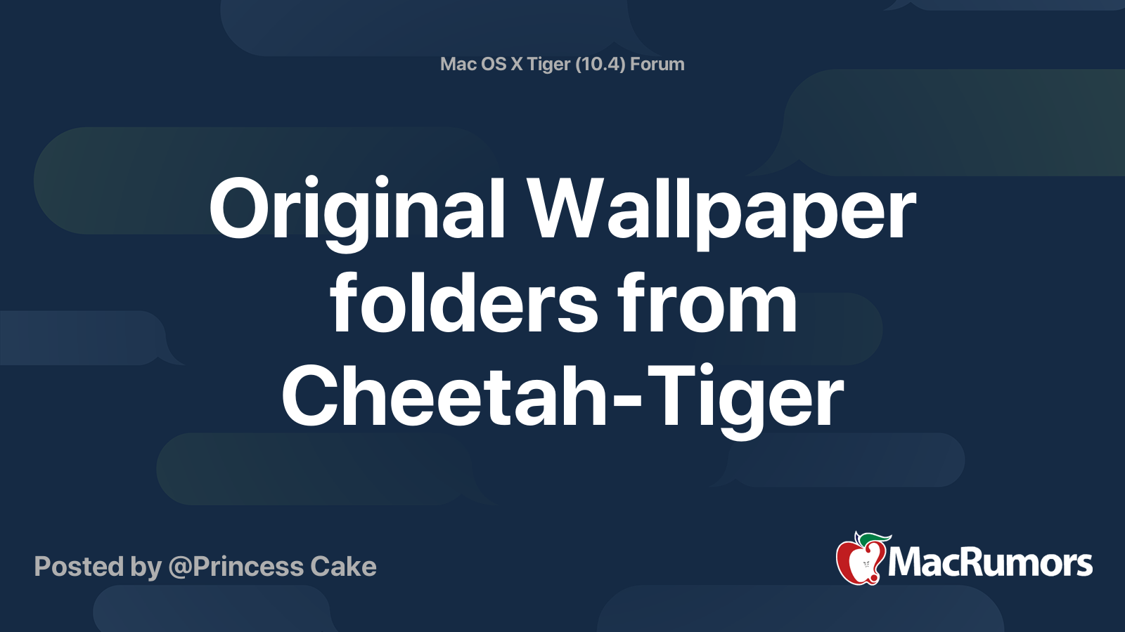 Original Wallpaper folders from Cheetah-Tiger | MacRumors Forums