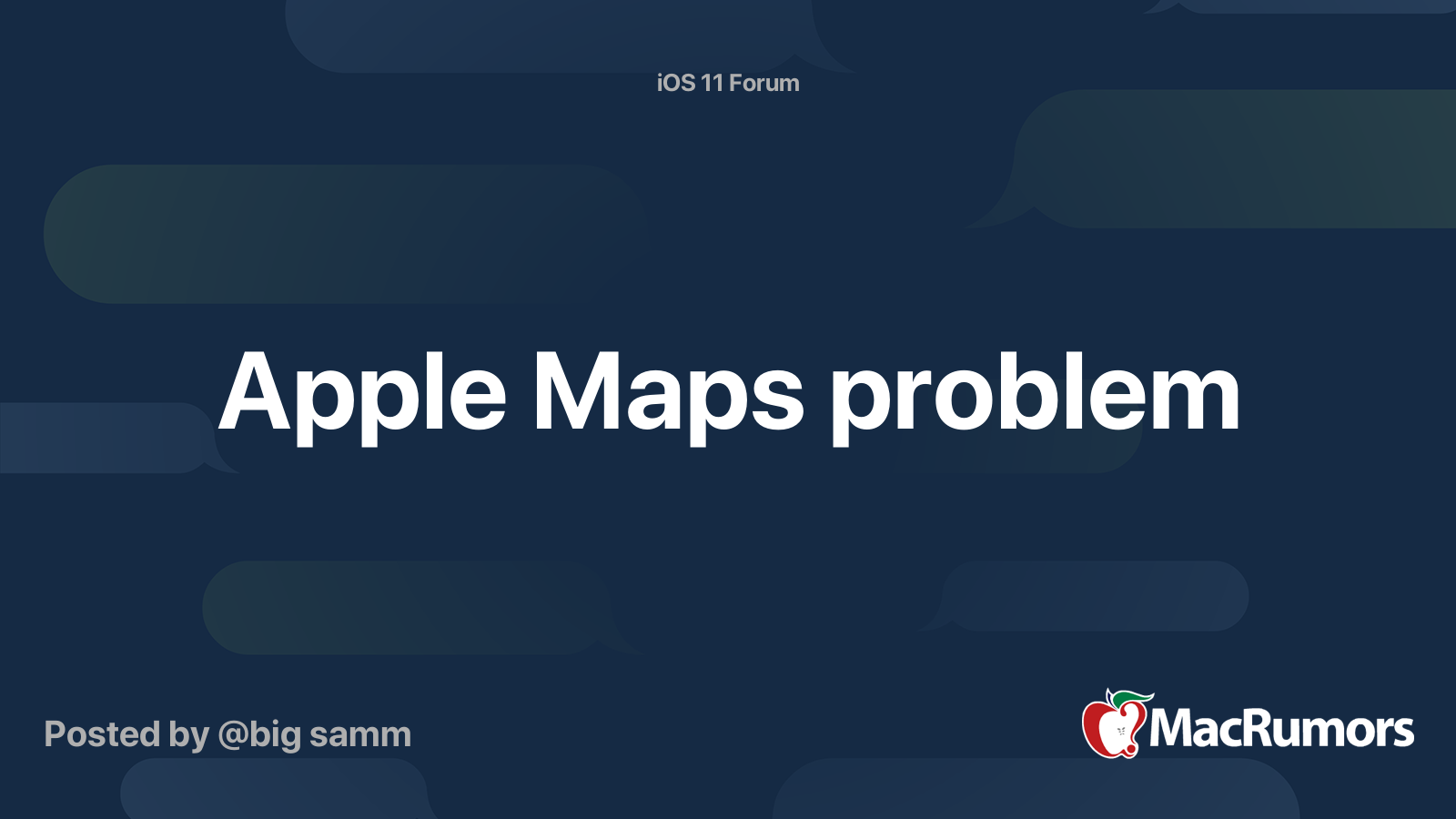 Apple Maps problem | MacRumors Forums