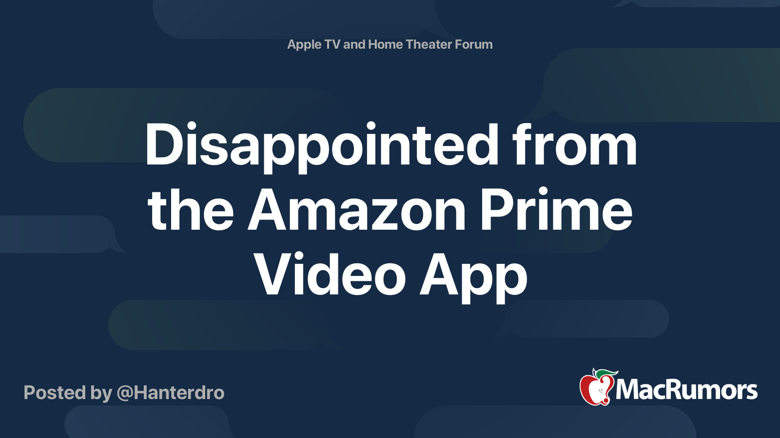 Disappointed from the Amazon Prime Video App | MacRumors Forums