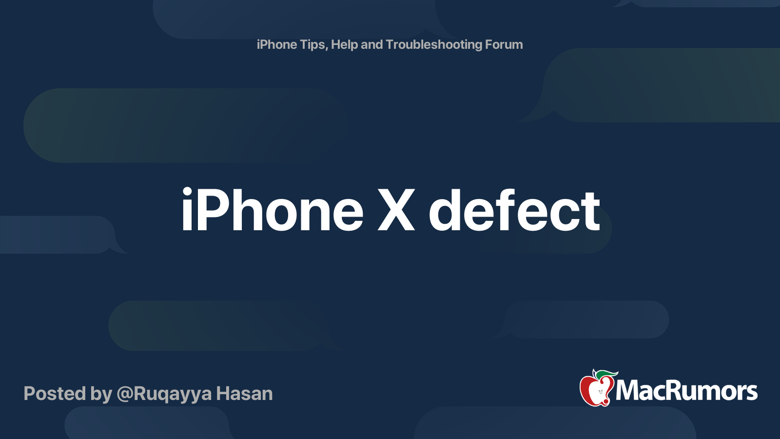 iPhone X defect | MacRumors Forums
