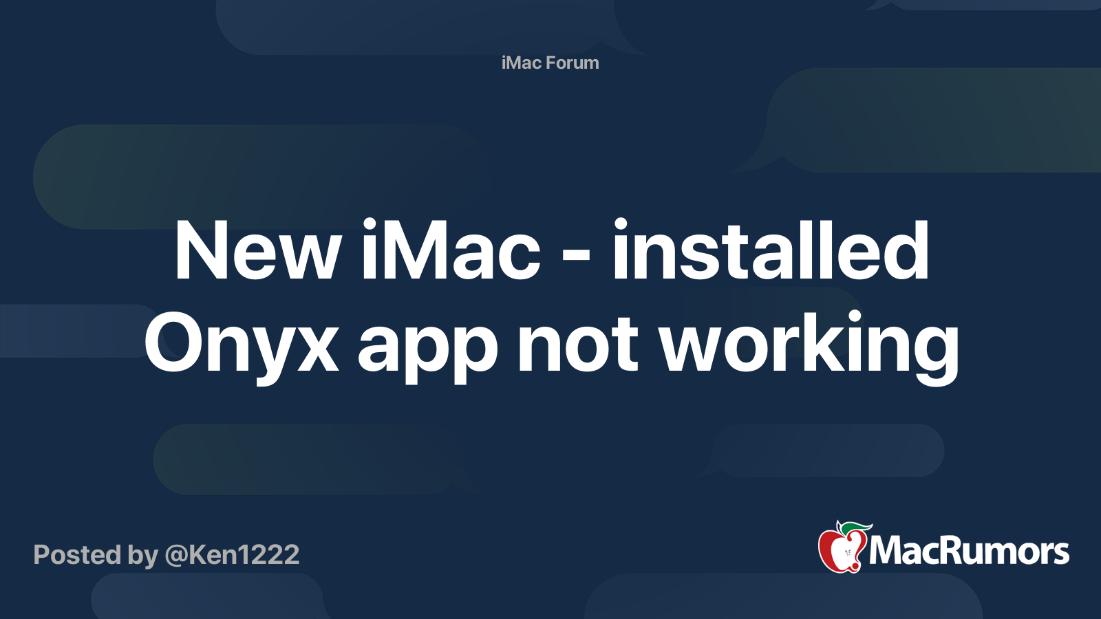 New iMac - installed Onyx app not working | MacRumors Forums