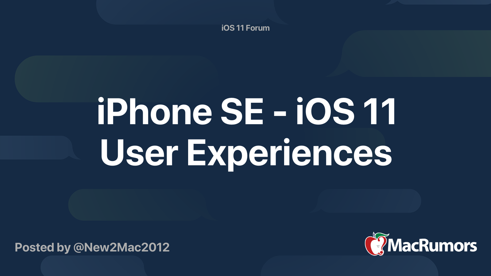 iPhone SE - iOS 11 User Experiences | MacRumors Forums