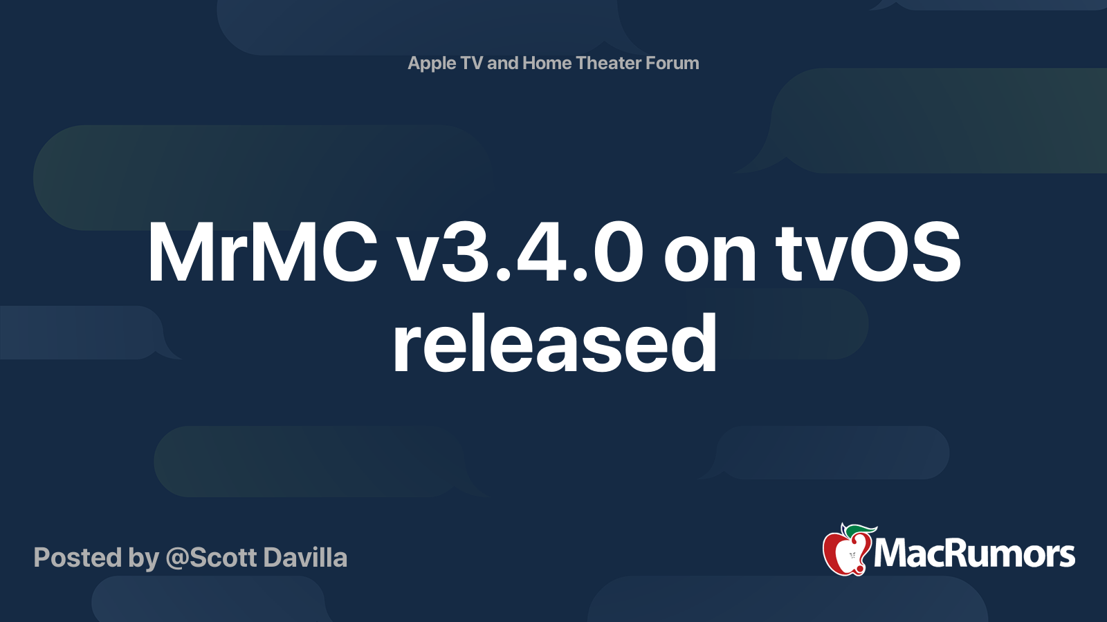 MrMC v3.4.0 on tvOS released | MacRumors Forums