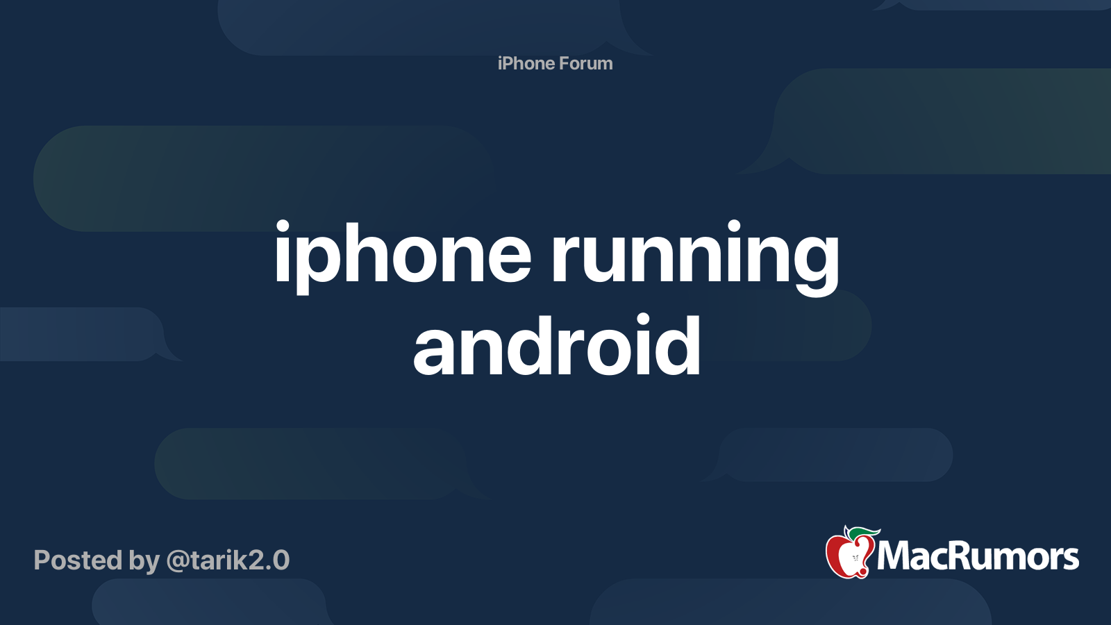 iphone running android | MacRumors Forums