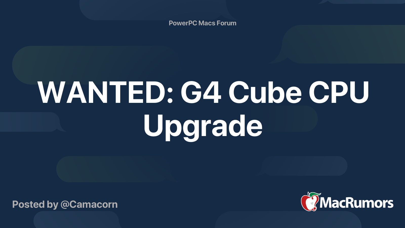 WANTED: G4 Cube CPU Upgrade | MacRumors Forums
