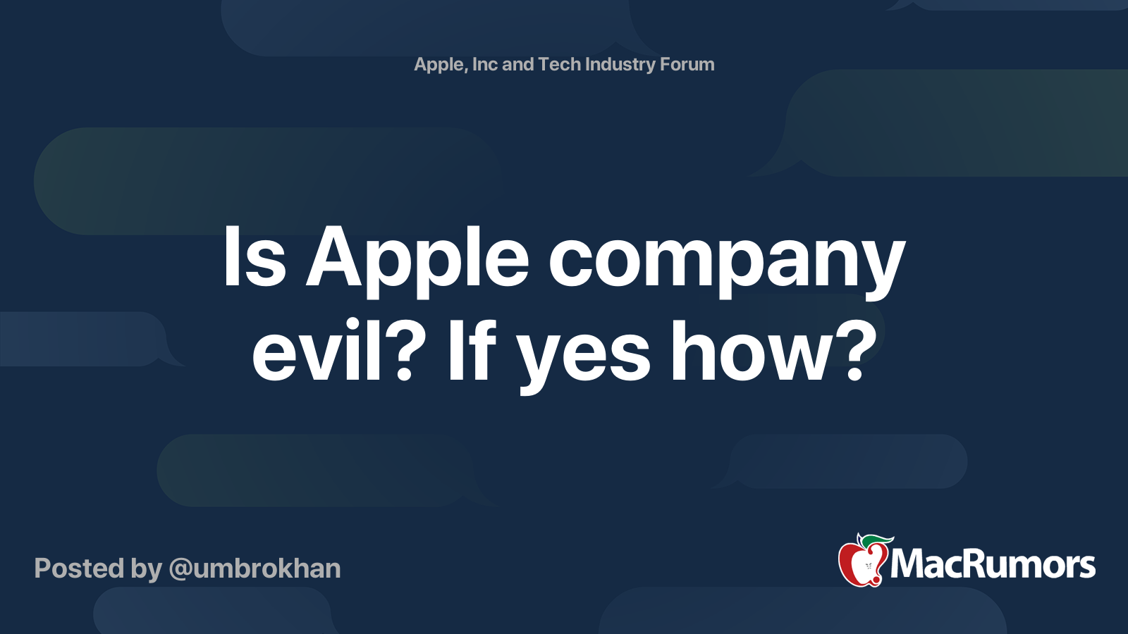 Is Apple company evil? If yes how? | MacRumors Forums