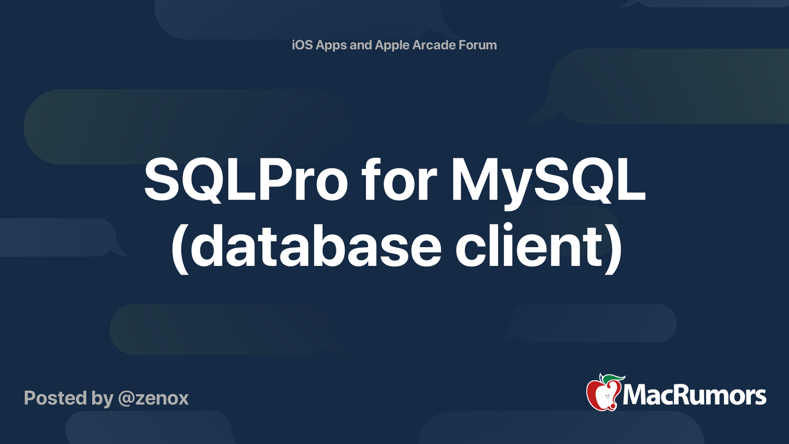 SQLPro for MySQL (database client) | MacRumors Forums