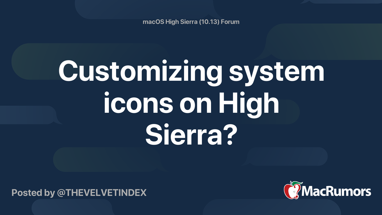 Customizing system icons on High Sierra? | MacRumors Forums