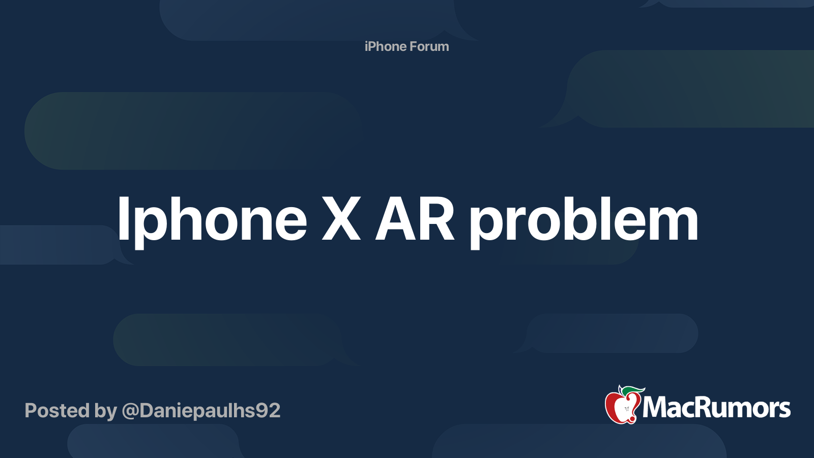 Iphone X AR problem | MacRumors Forums