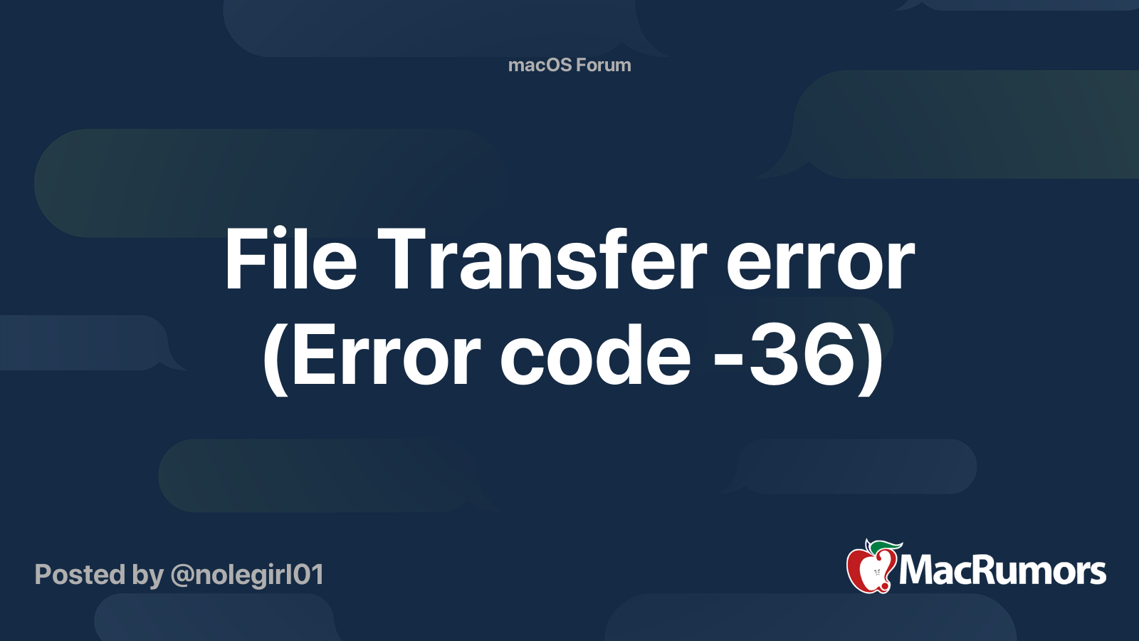 File Transfer error (Error code -36) | MacRumors Forums