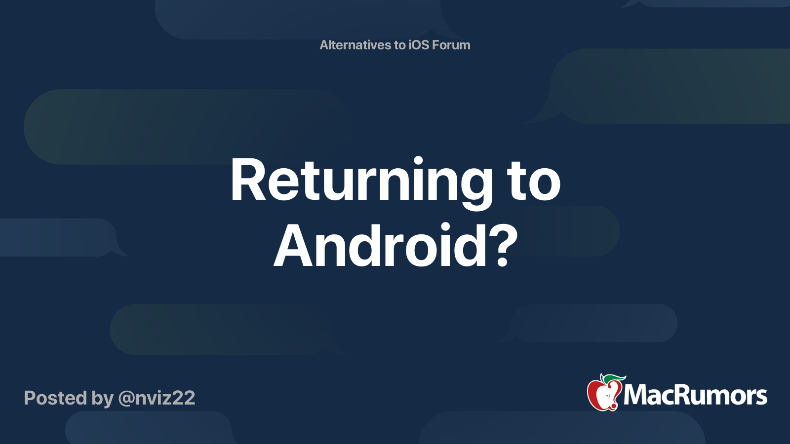 Returning to Android? | MacRumors Forums