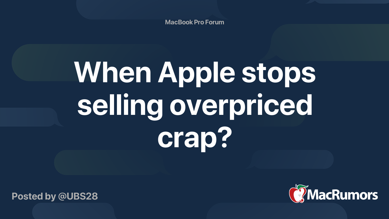 When Apple stops selling overpriced crap? | MacRumors Forums