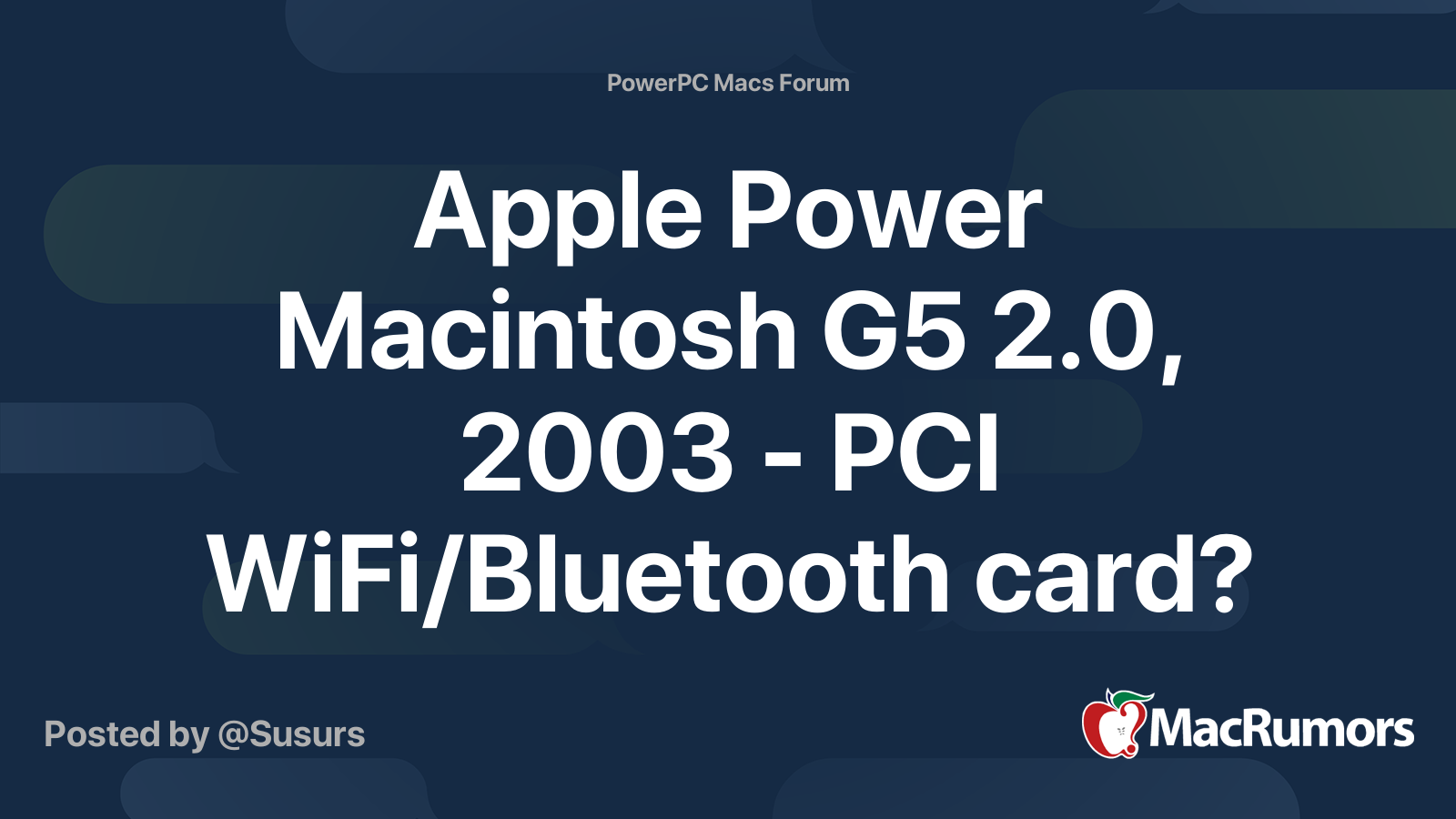 Apple Power Macintosh G5 2.0, 2003 - PCI WiFi/Bluetooth card ...