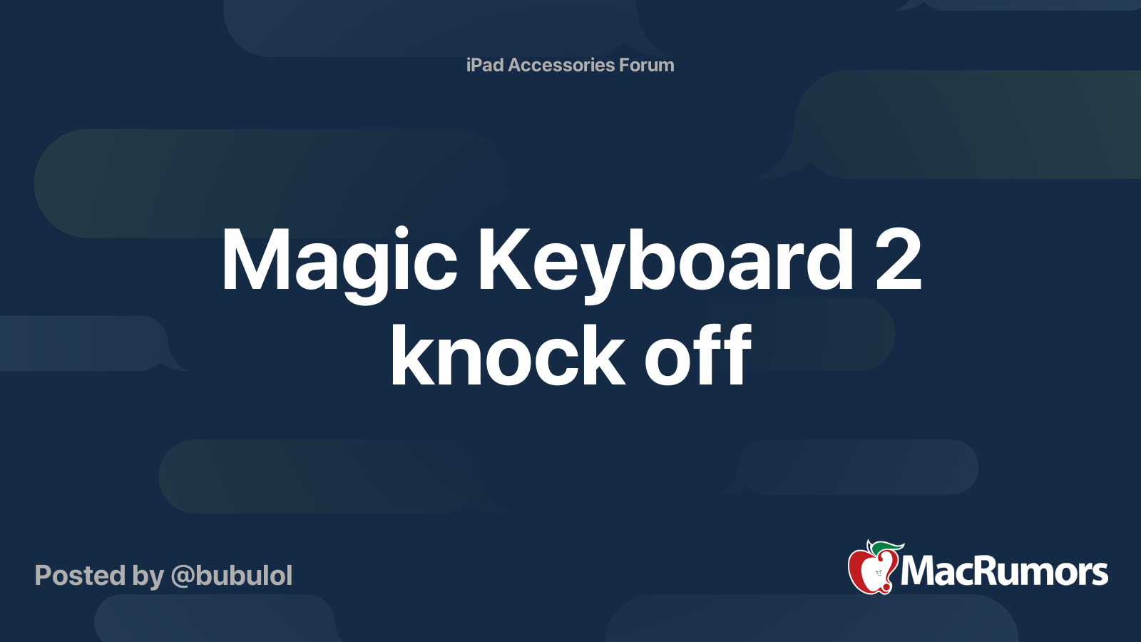 Magic Keyboard 2 knock off | MacRumors Forums