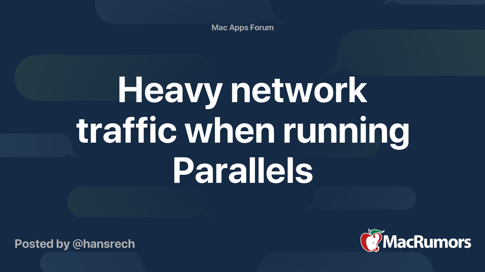 Heavy network traffic when running Parallels | MacRumors Forums