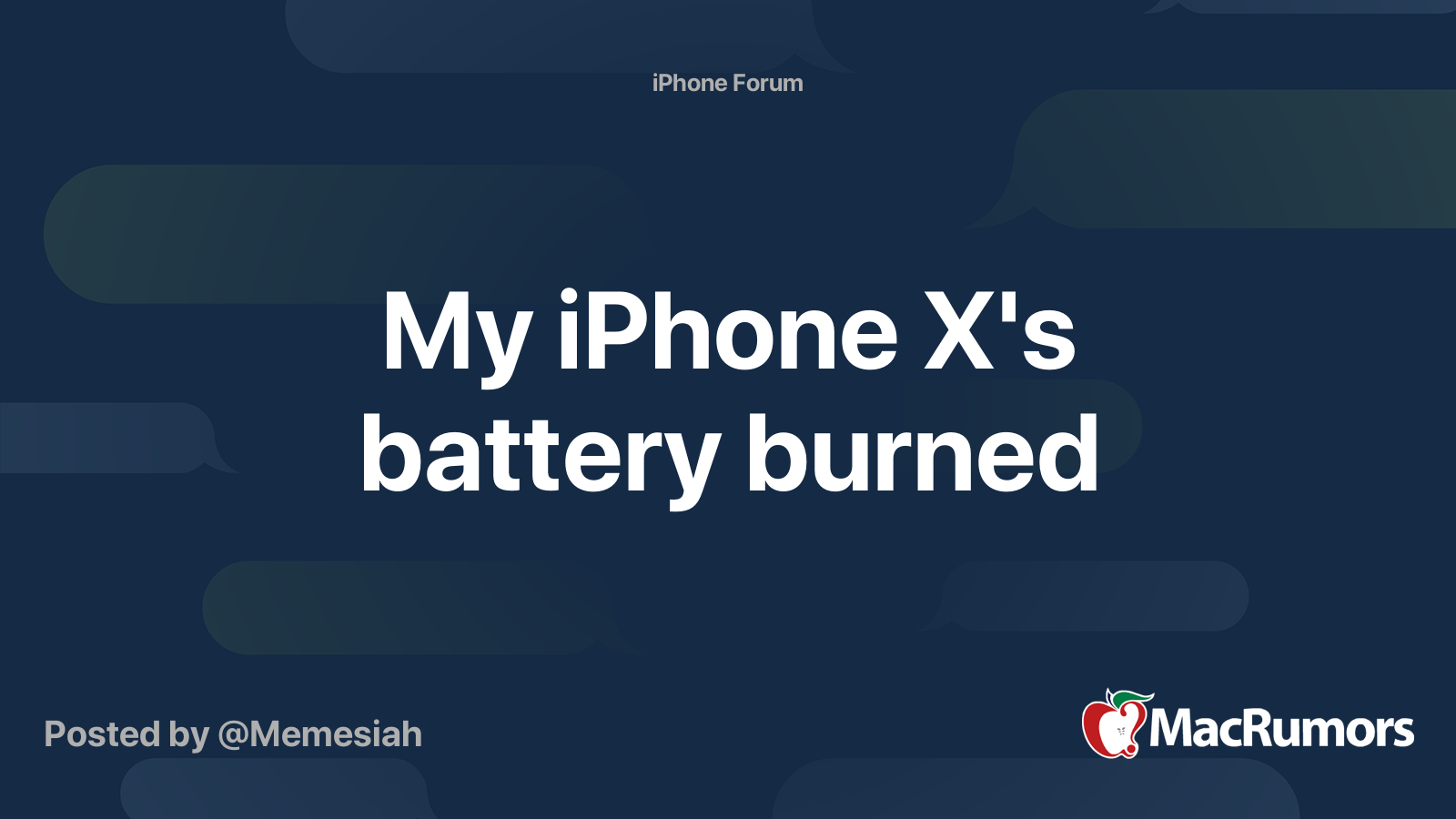 My iPhone X's battery burned | MacRumors Forums