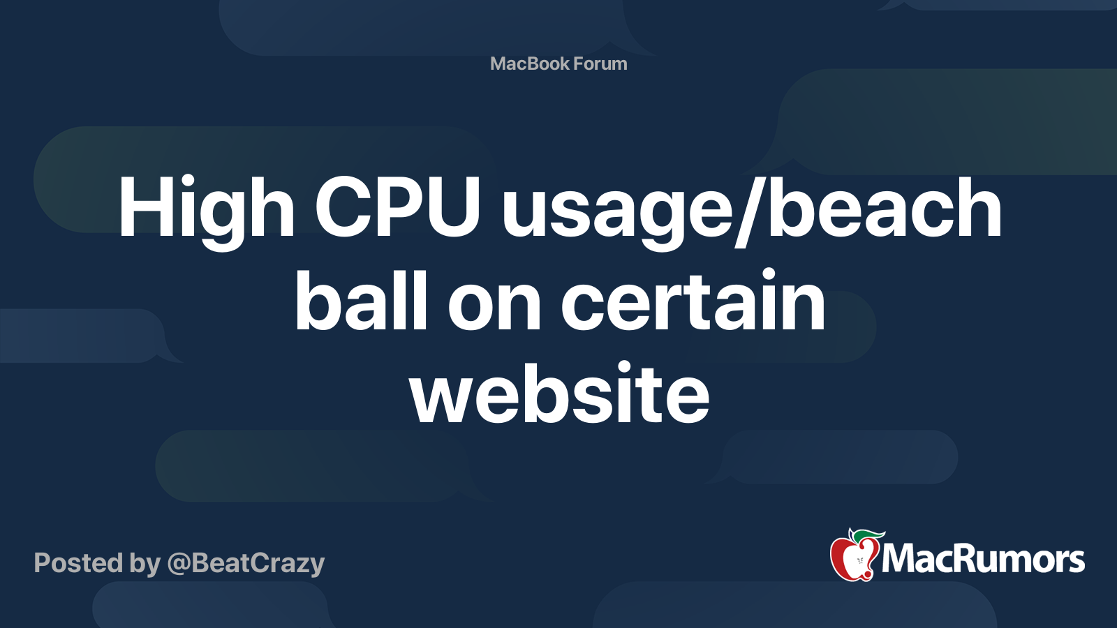 High CPU usage/beach ball on certain website | MacRumors Forums