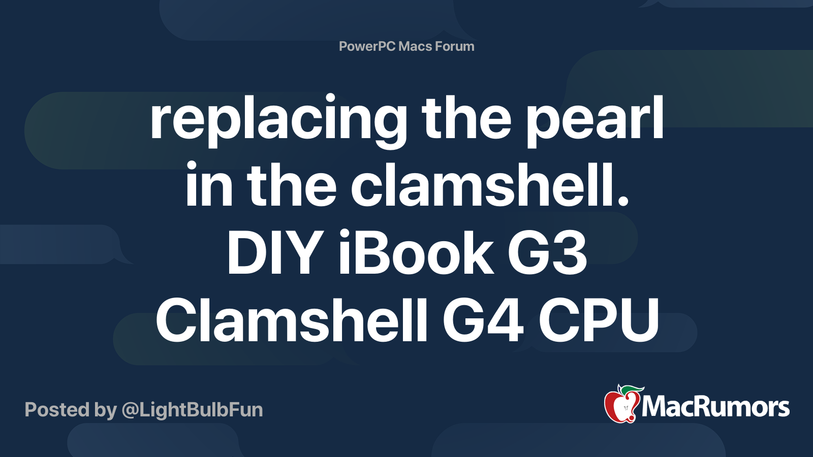 replacing the pearl in the clamshell. DIY iBook G3 Clamshell G4 CPU ...