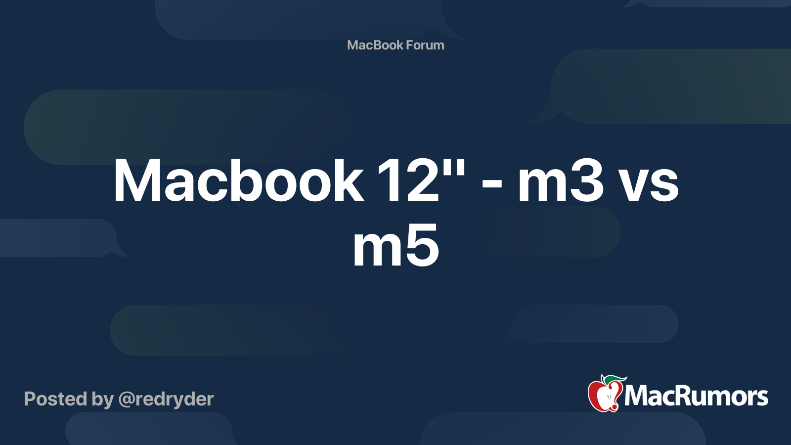 Macbook 12" - m3 vs m5 | MacRumors Forums